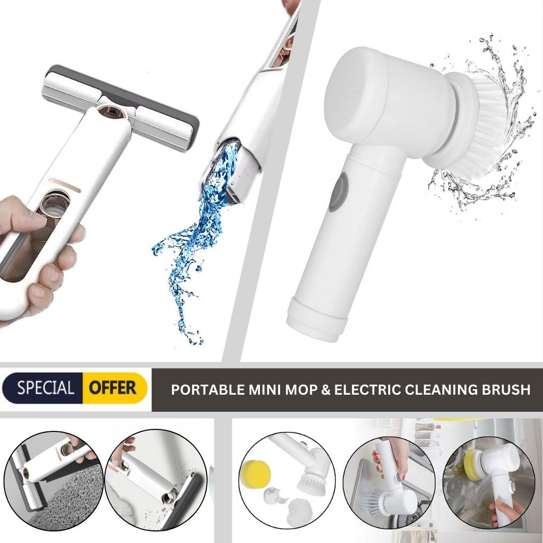 Electric Cleaning Brush with Mini Mop - ICONICDEALZ